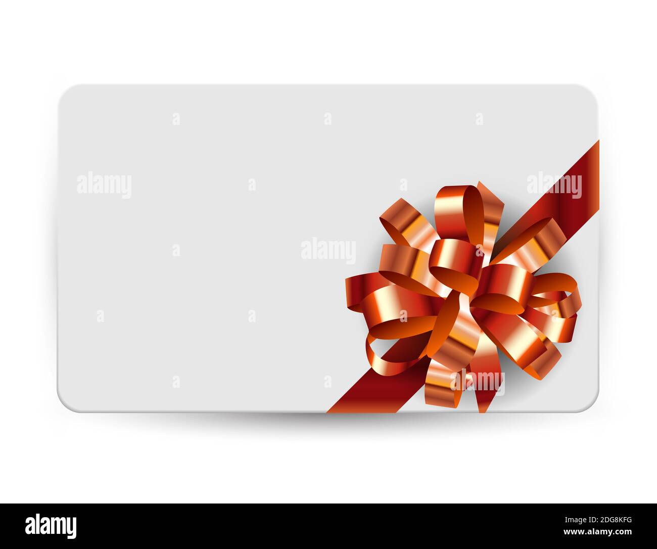 Gift Card Template with Bow and Ribbon Illustration Stock Photo - Alamy