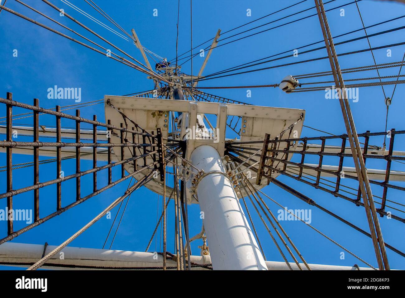 Mast of old sailing ship Stock Photo - Alamy