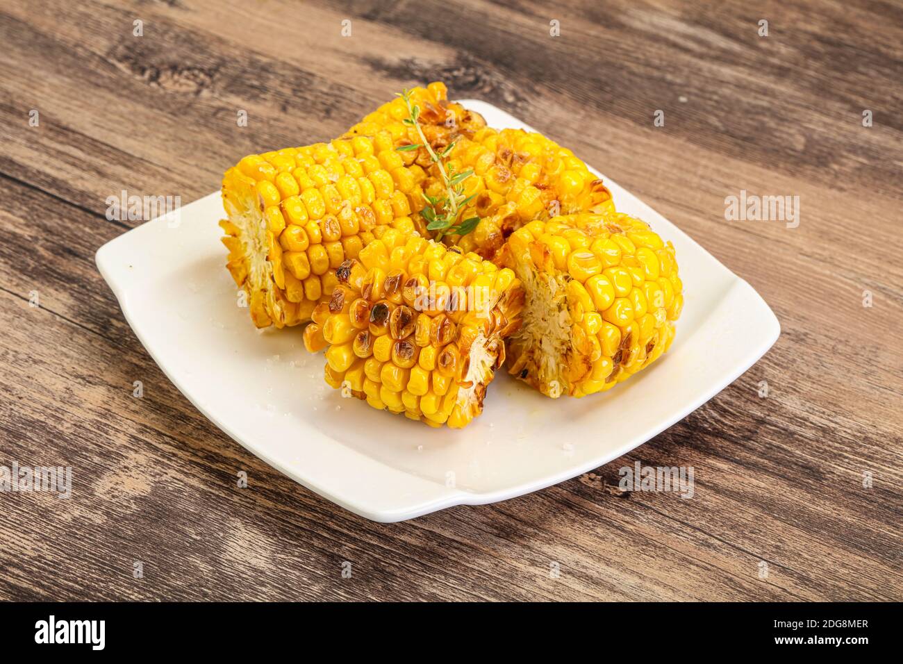 Grilled hot corn with oil and salt Stock Photo - Alamy