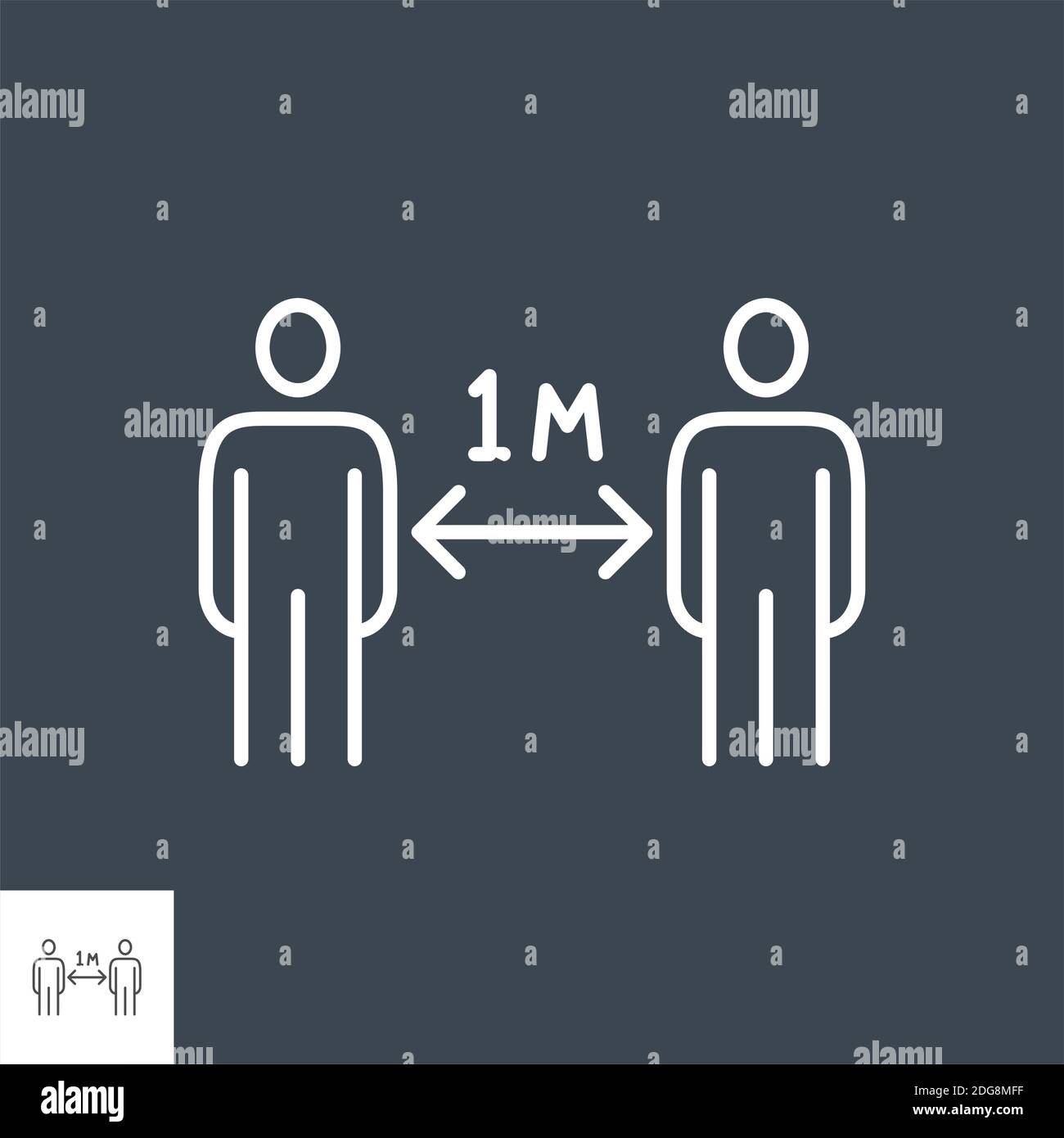 Social distancing. Keep distance related vector thin line icon Stock ...