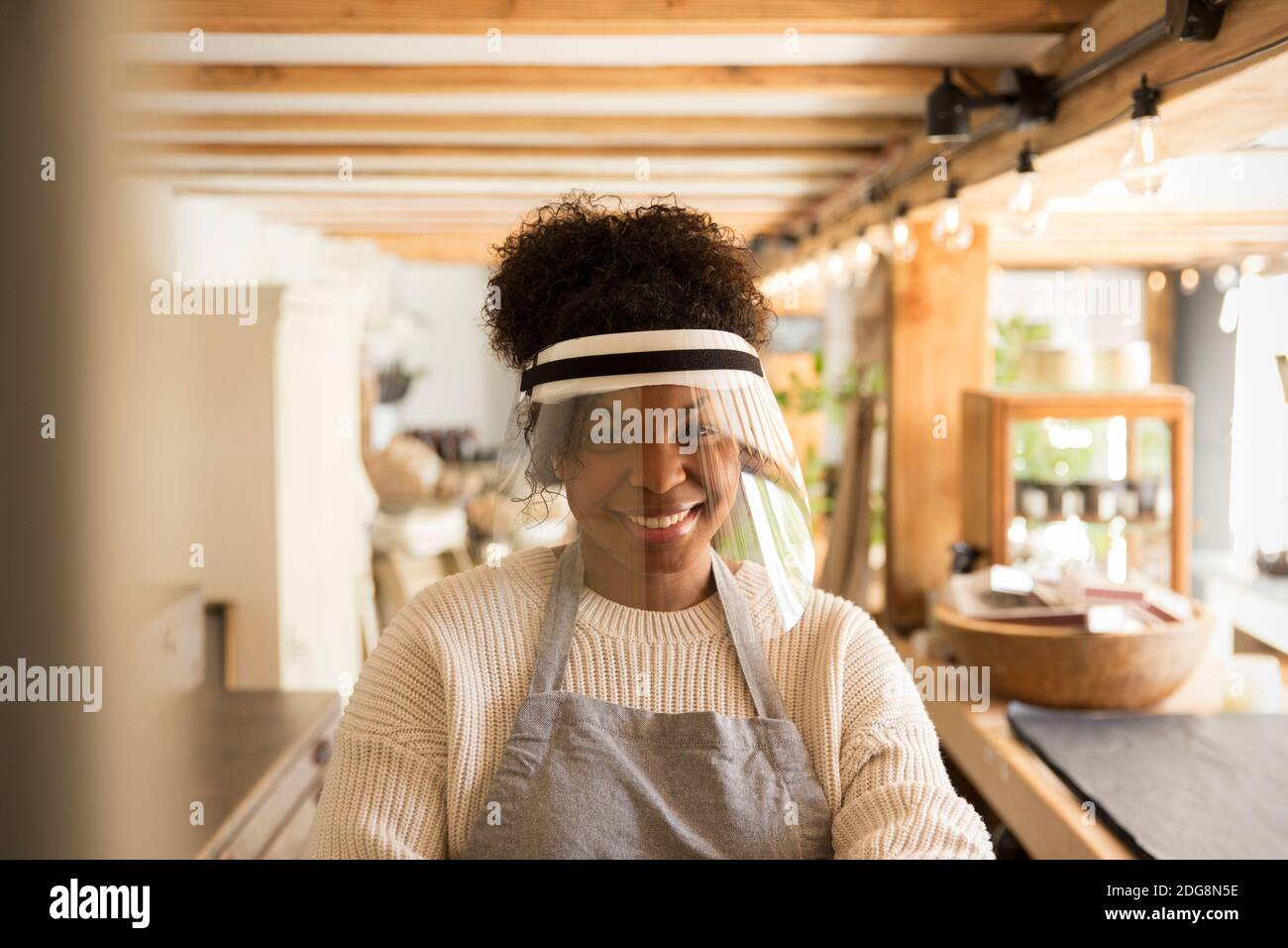 Wearing face shield hi-res stock photography and images - Alamy