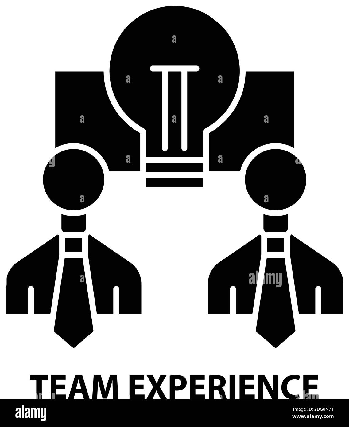 team experience icon, black vector sign with editable strokes, concept ...