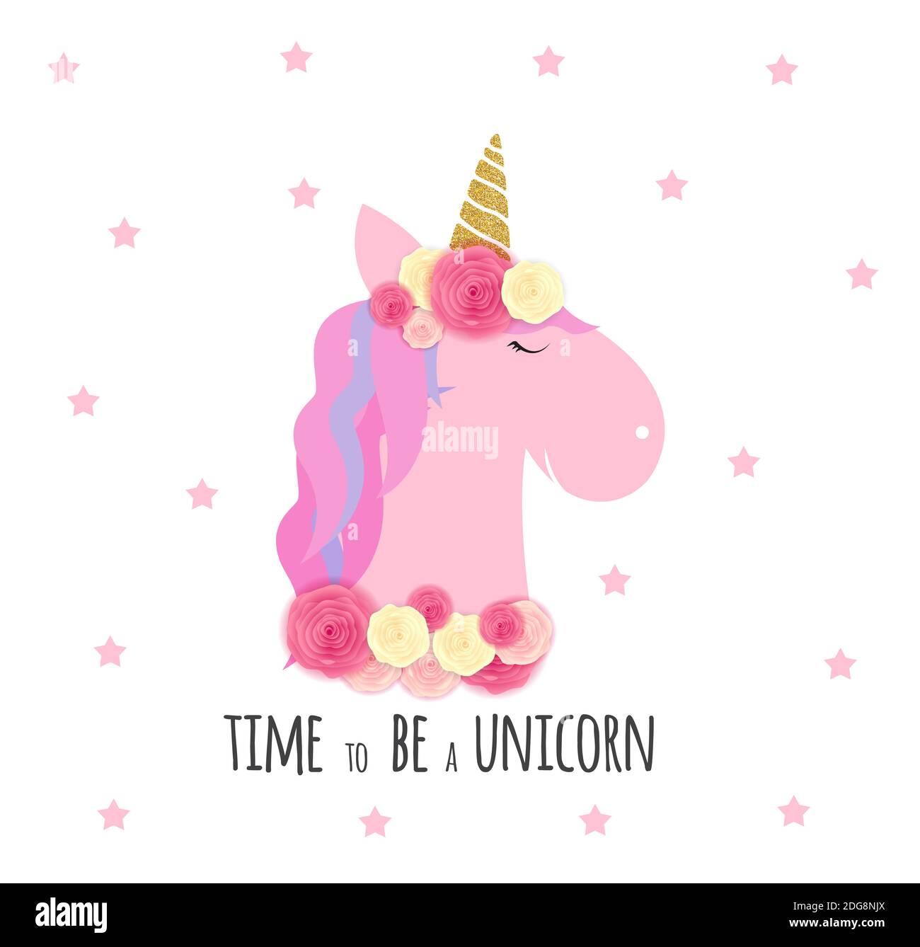 Time to be a unicorn. Illustration Stock Photo - Alamy