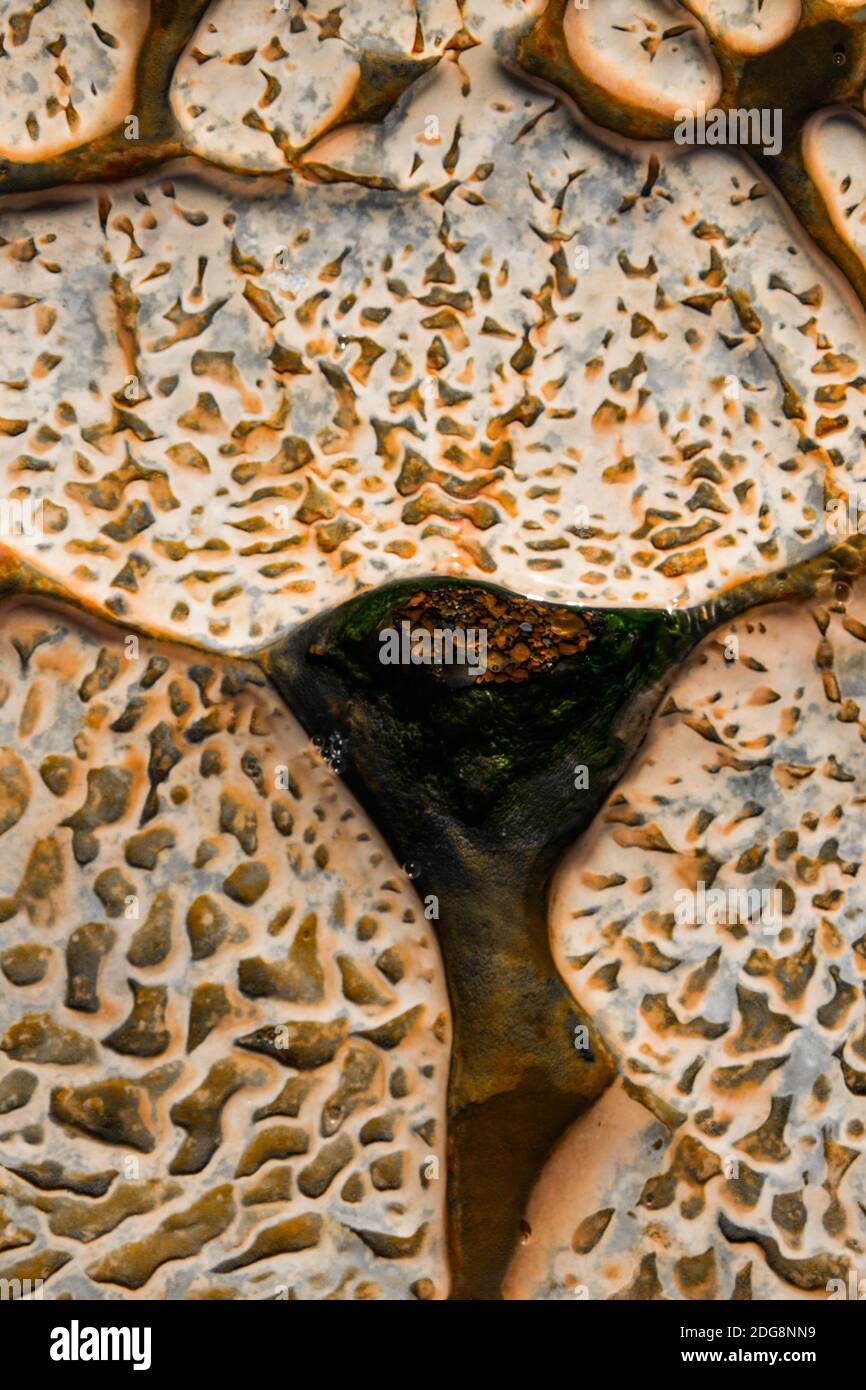 Abstract natural rocky background of the stones with spring water ...