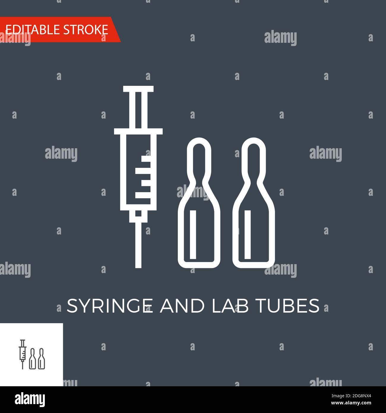 Syringe and Lab Tubes Vector Icon Stock Vector Image & Art - Alamy