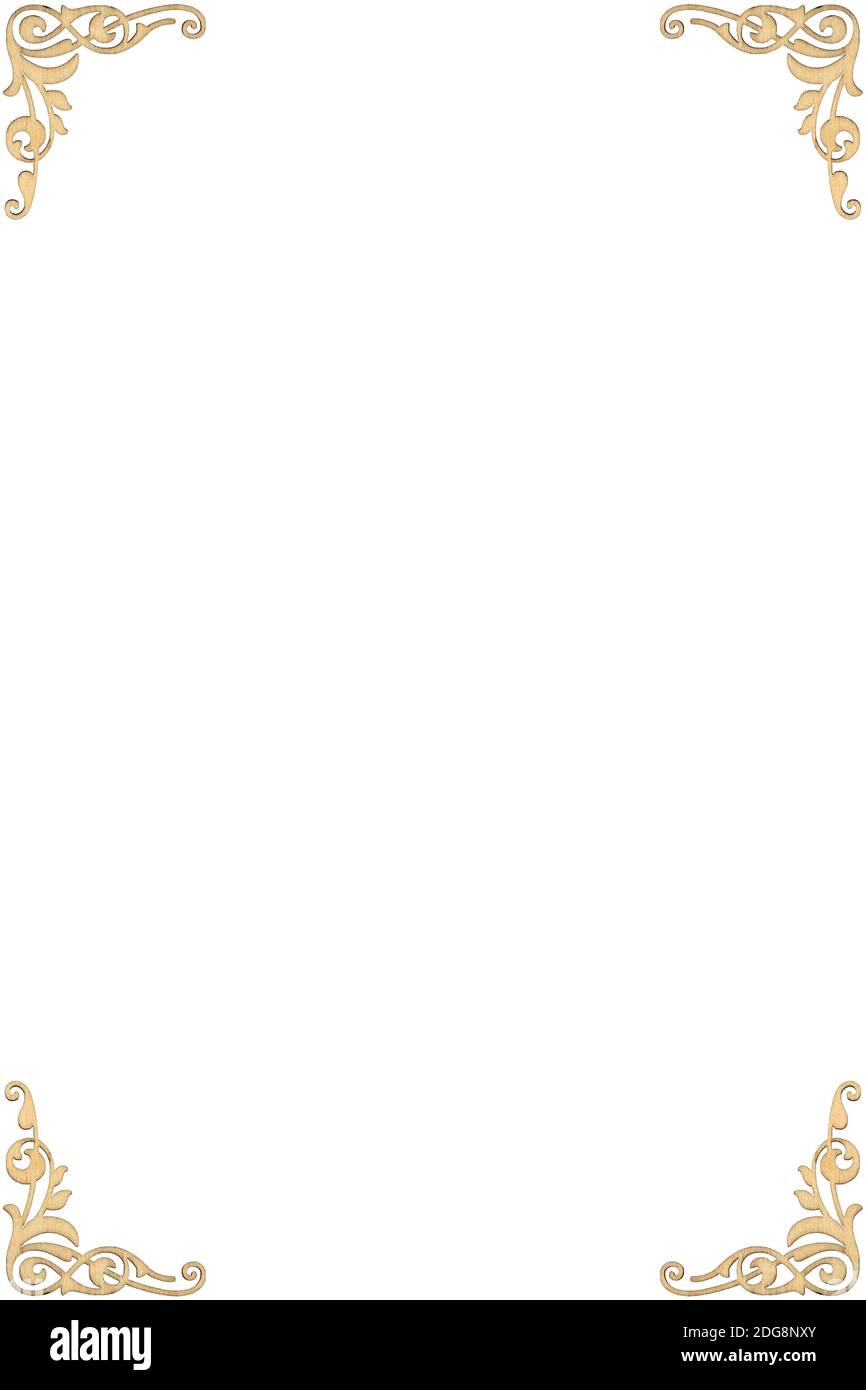 Border frame with retro ornament pattern in baroque style, decorative ...