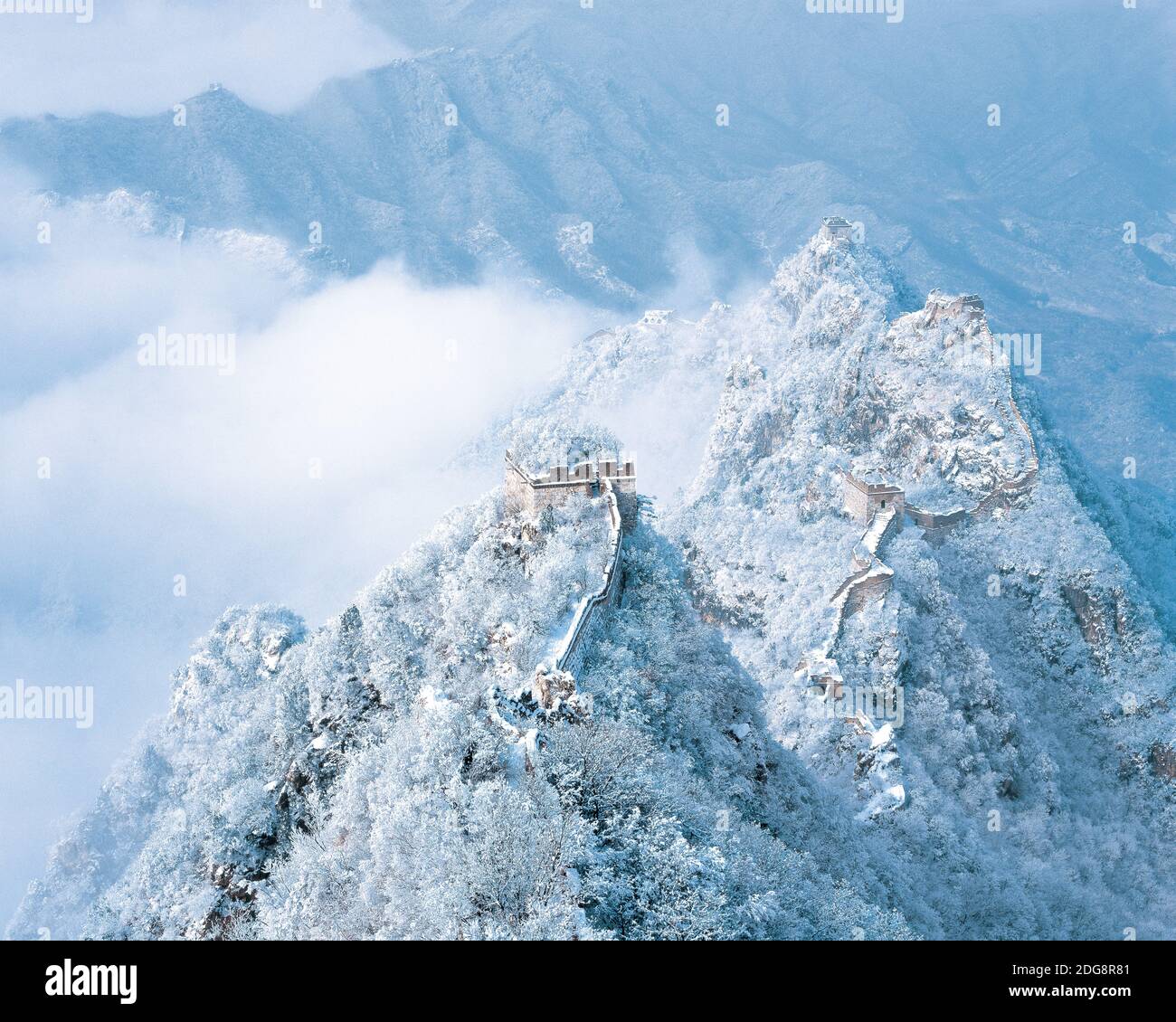 Snow arrow buttons the Great Wall Stock Photo - Alamy
