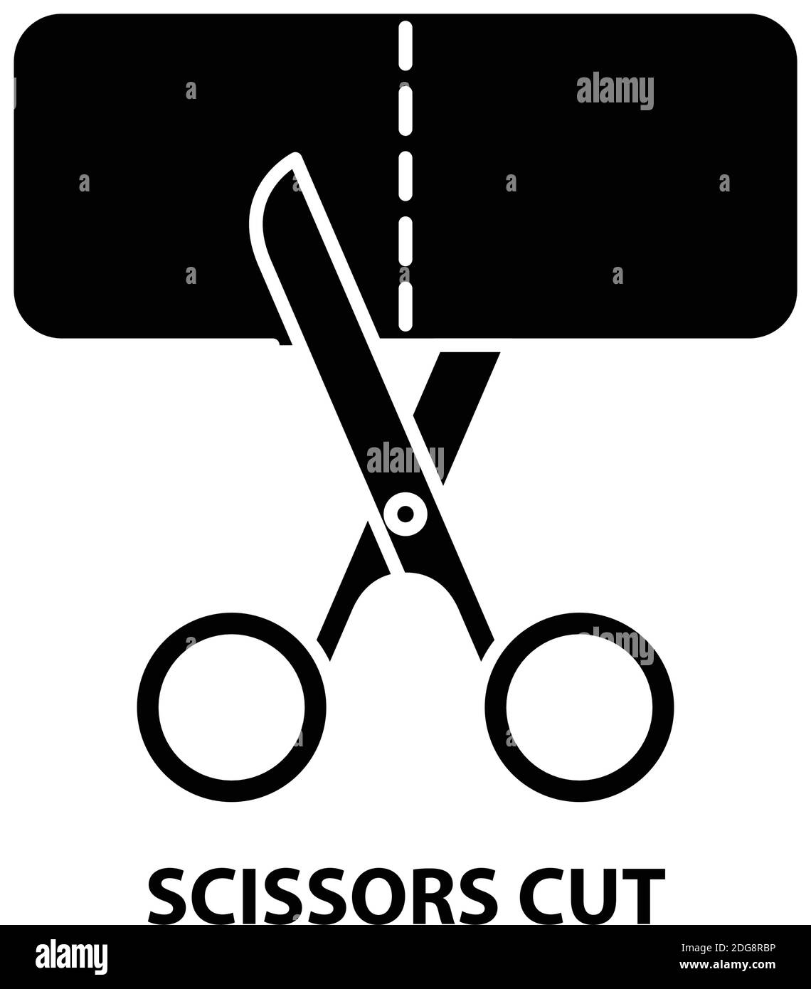 scissors cut icon, black vector sign with editable strokes, concept ...