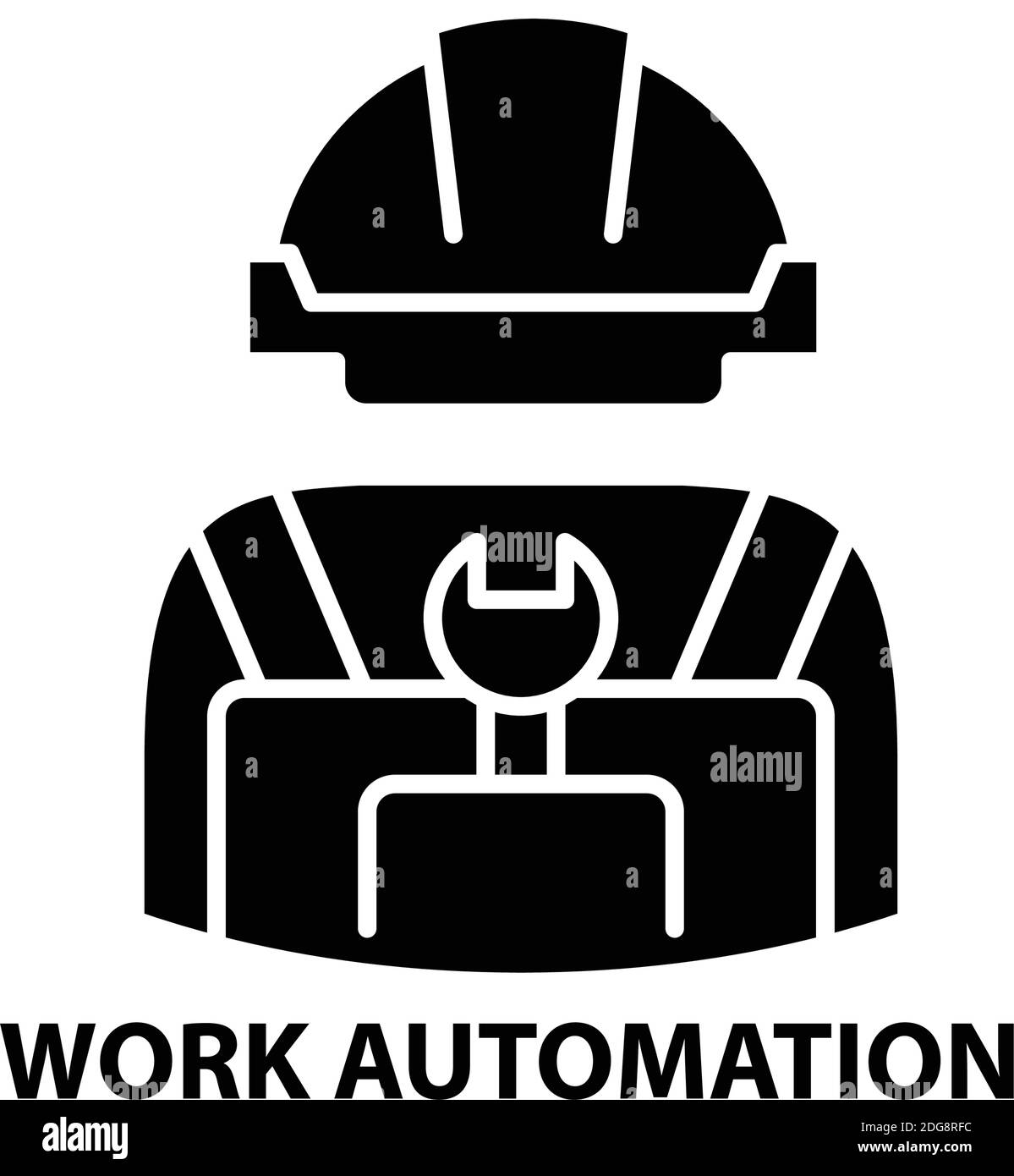 work automation icon, black vector sign with editable strokes, concept ... work automation icon, black vector sign with editable strokes, concept ...