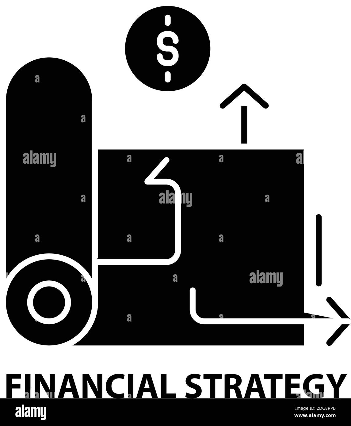 financial strategy icon, black vector sign with editable strokes ...