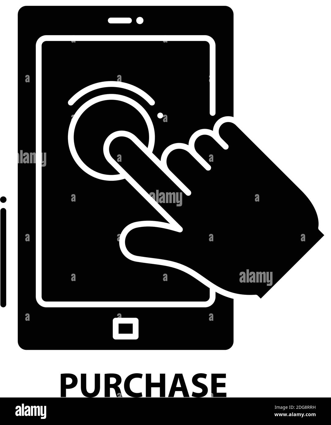 purchase icon, black vector sign with editable strokes, concept ...