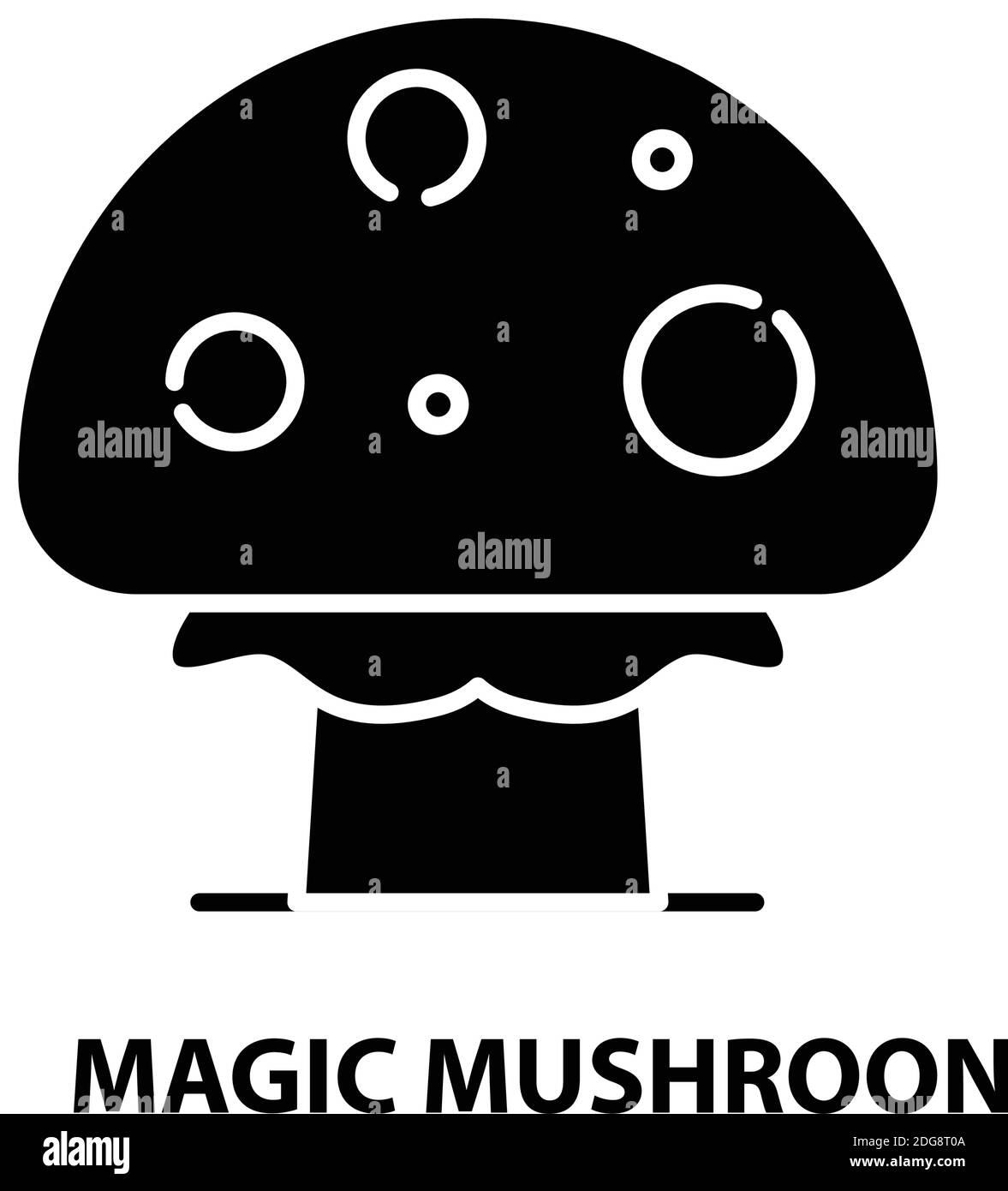 magic mushroon icon, black vector sign with editable strokes, concept ...