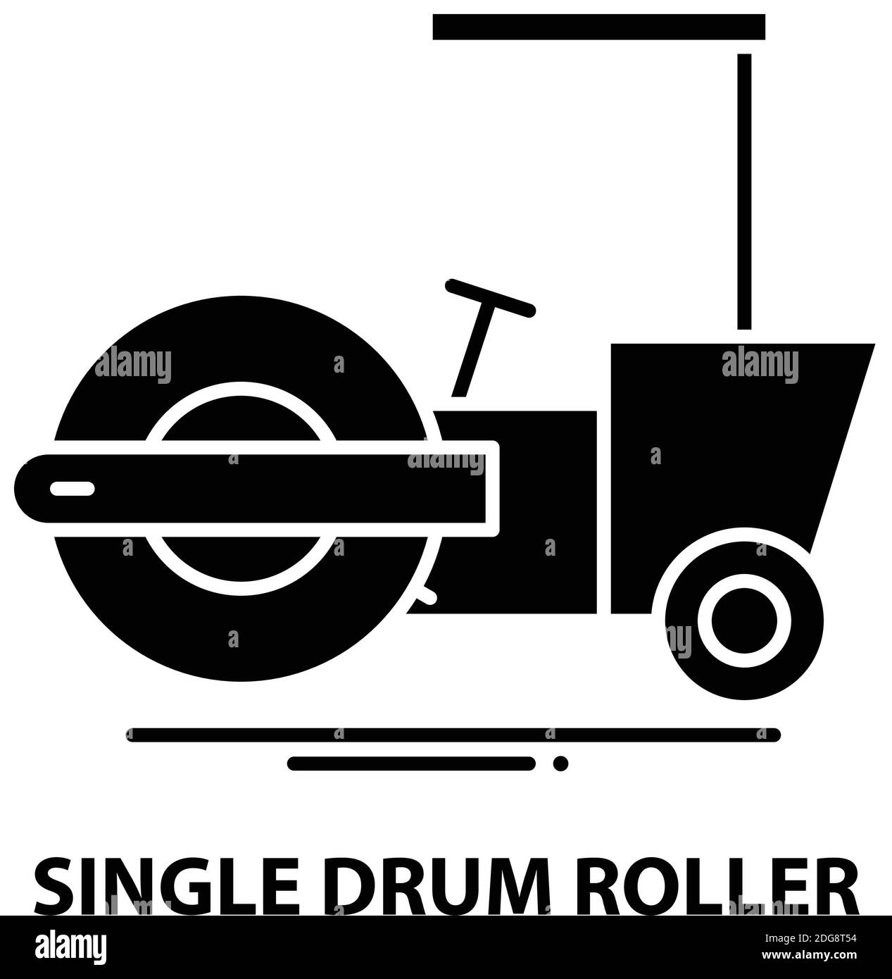 single drum roller symbol icon, black vector sign with editable strokes ...