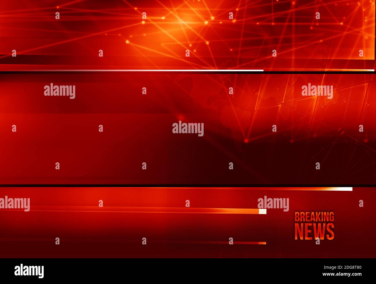 Graphical breaking news red theme background with connection lines at ...