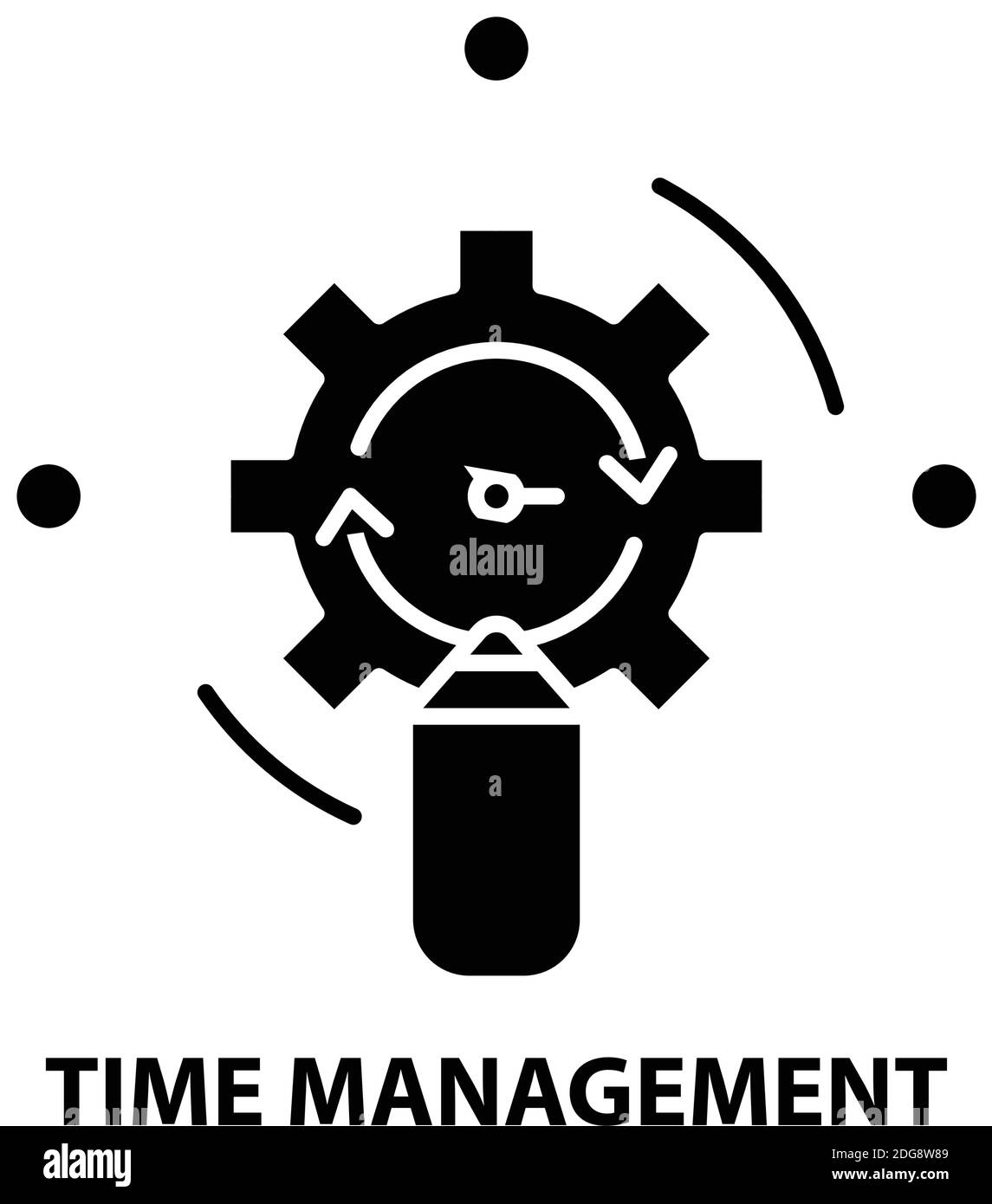 time management icon, black vector sign with editable strokes, concept ...
