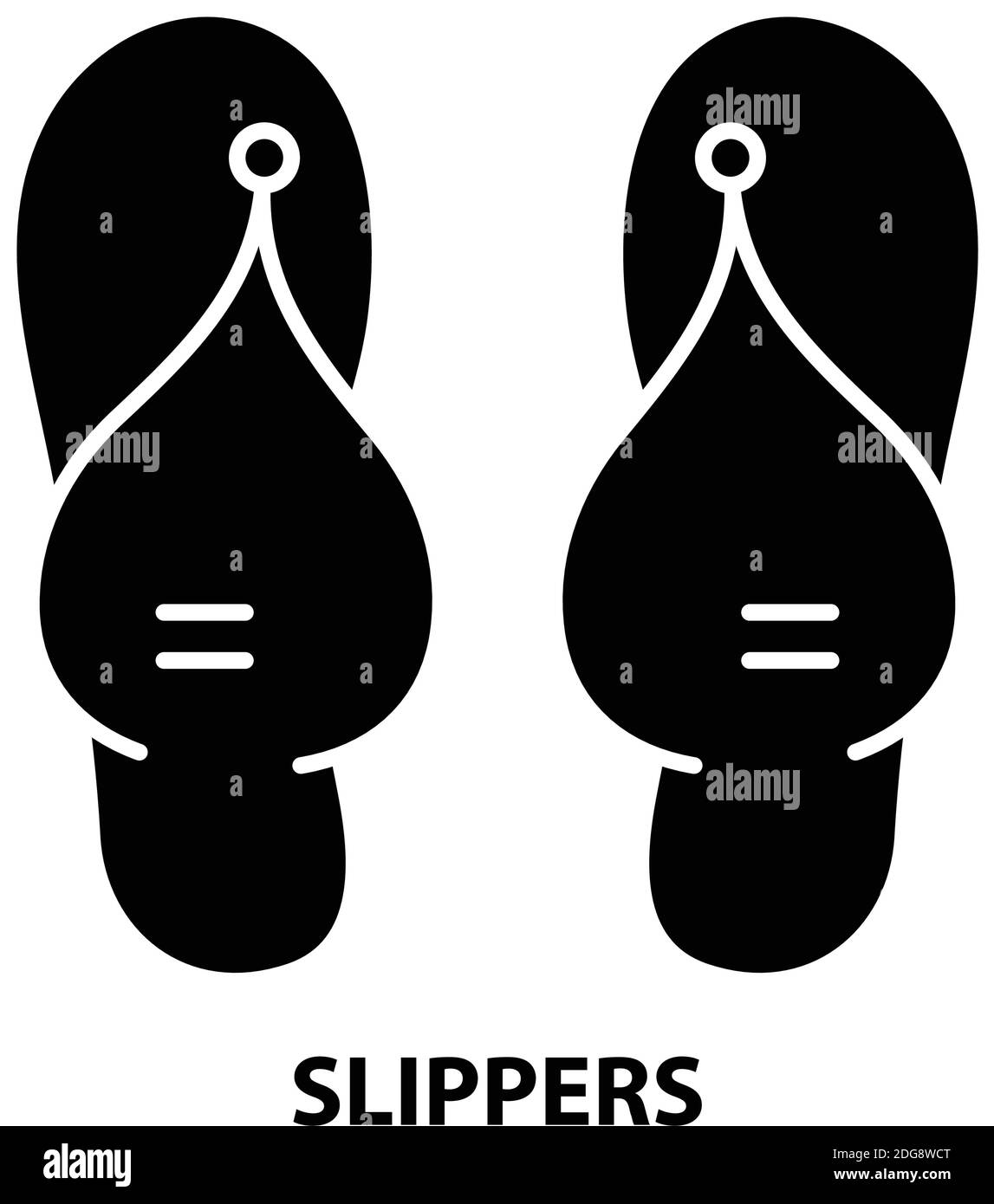slippers icon, black vector sign with editable strokes, concept ...