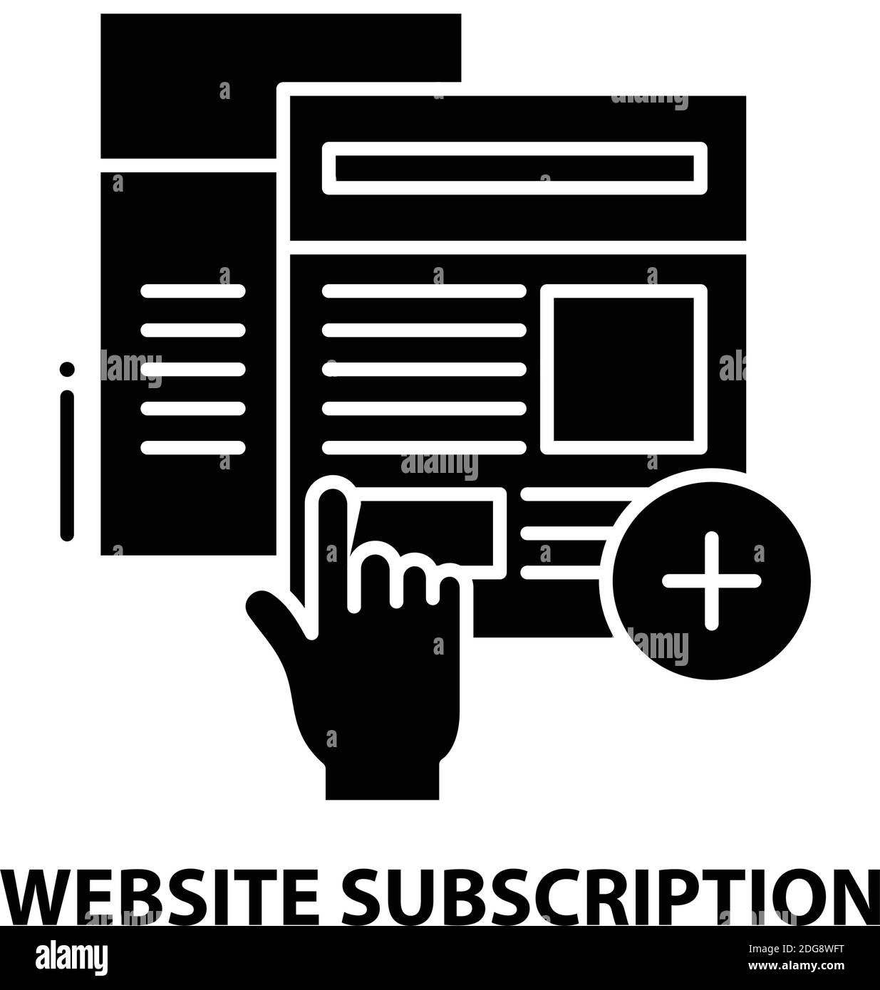website subscription icon, black vector sign with editable strokes ...
