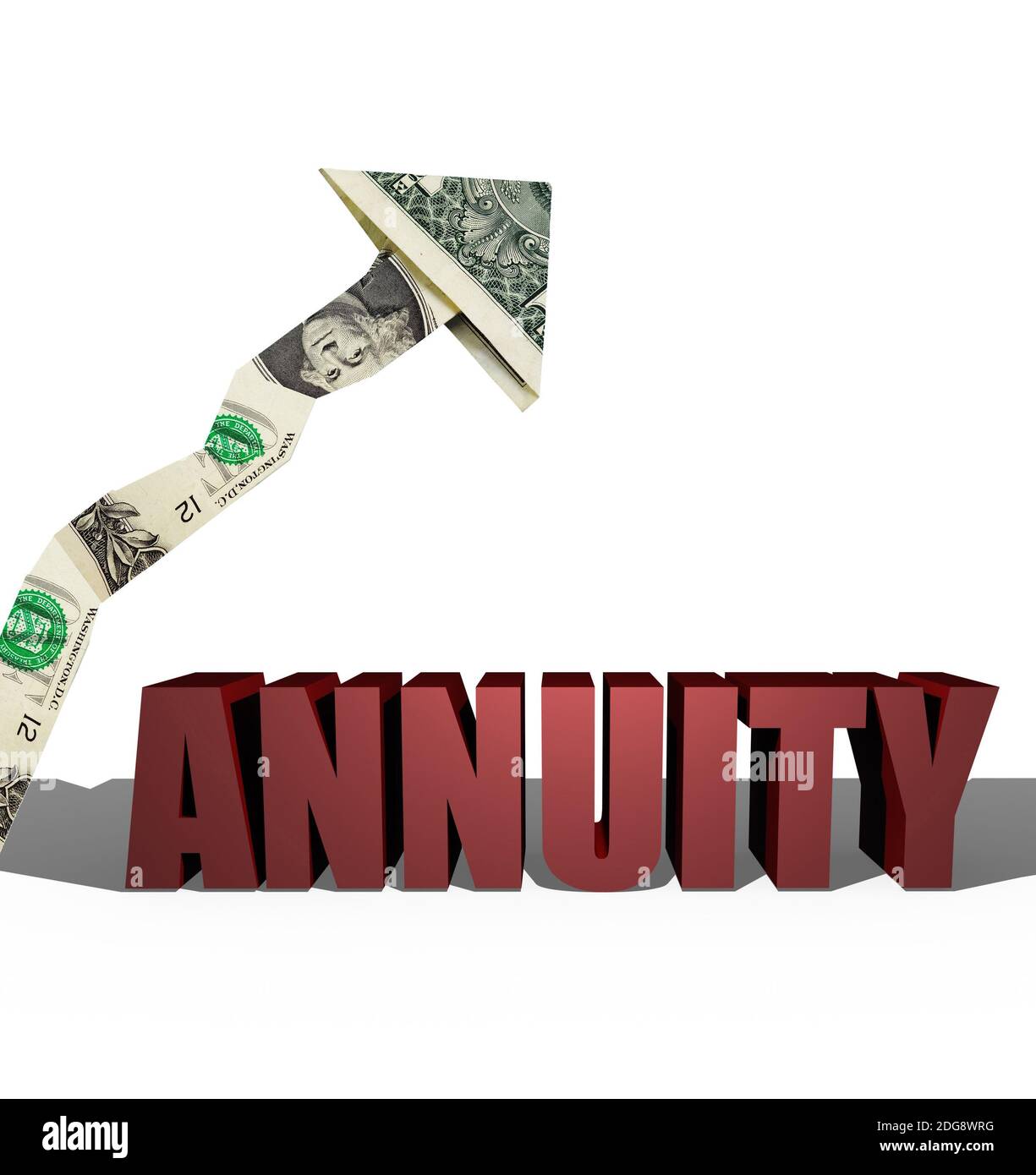 3D Annuity Illustration and dollar arrow Stock Photo - Alamy