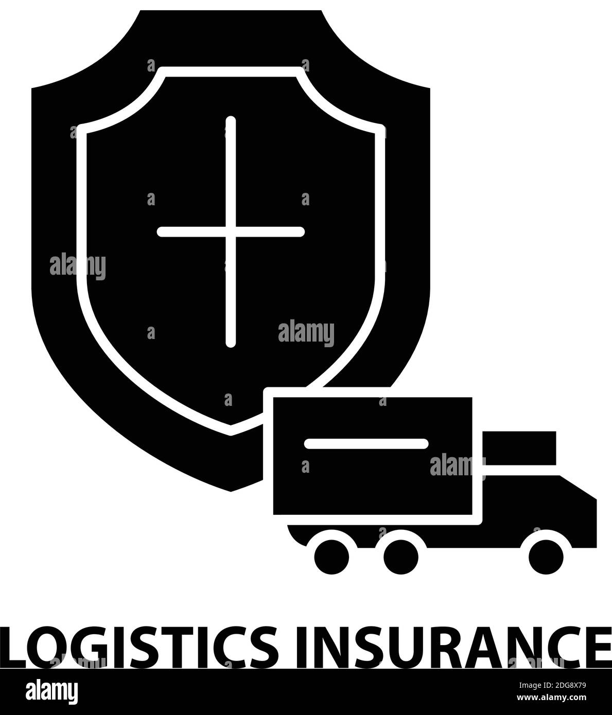 logistics insurance icon, black vector sign with editable strokes ...