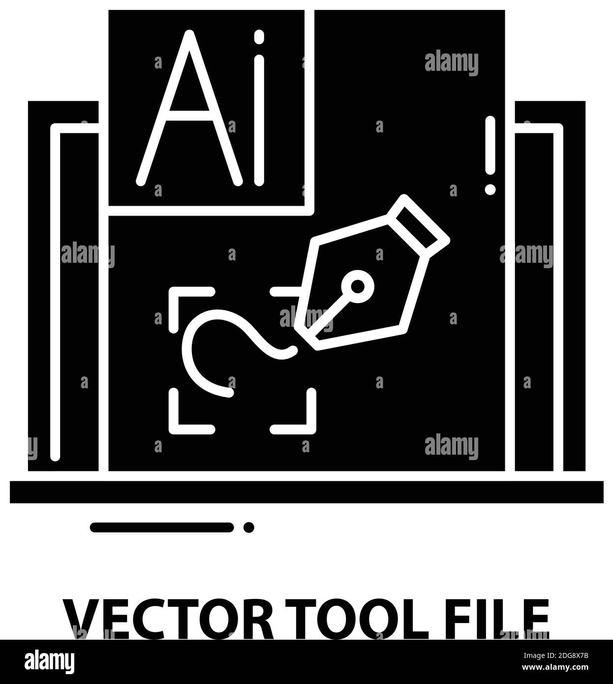 vector tool file icon, black vector sign with editable strokes, concept ...