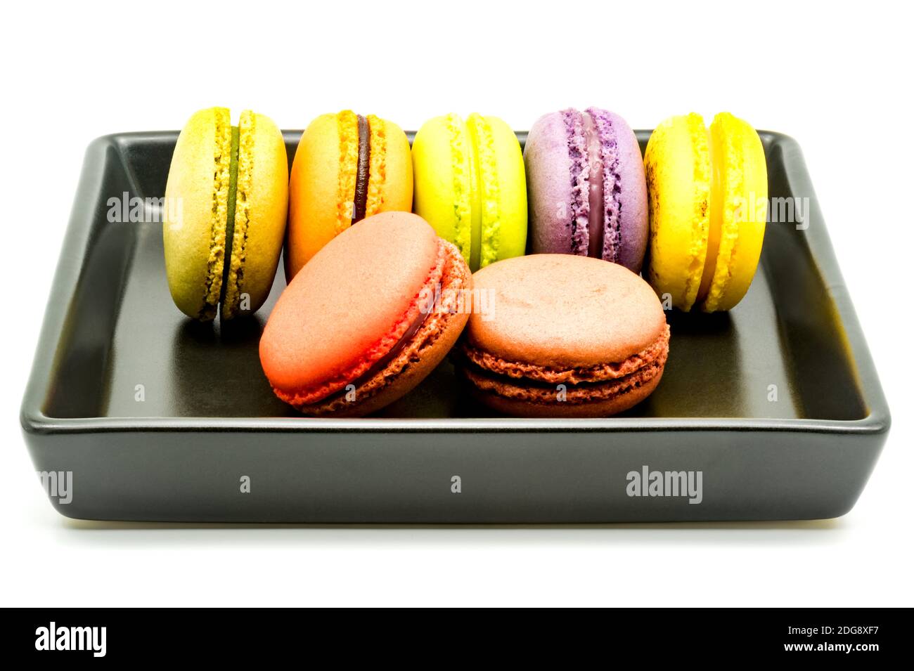 Colorful macarons isolated in Cut Out Stock Images & Pictures - Alamy