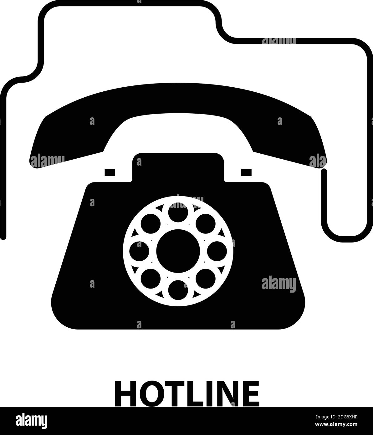 hotline symbol icon, black vector sign with editable strokes, concept ...
