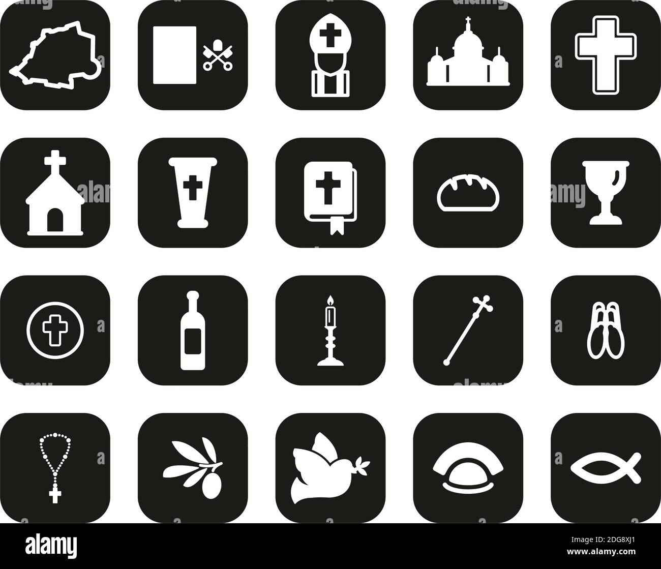 Vatican Country & Culture Icons White On Black Flat Design Set Big Stock Vector Image & Art - Alamy