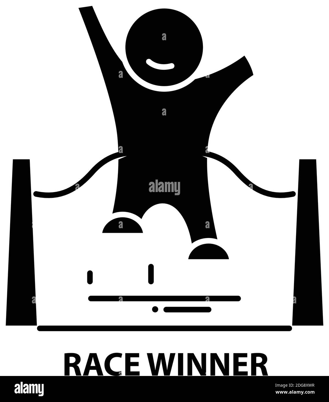 race winner icon, black vector sign with editable strokes, concept ...