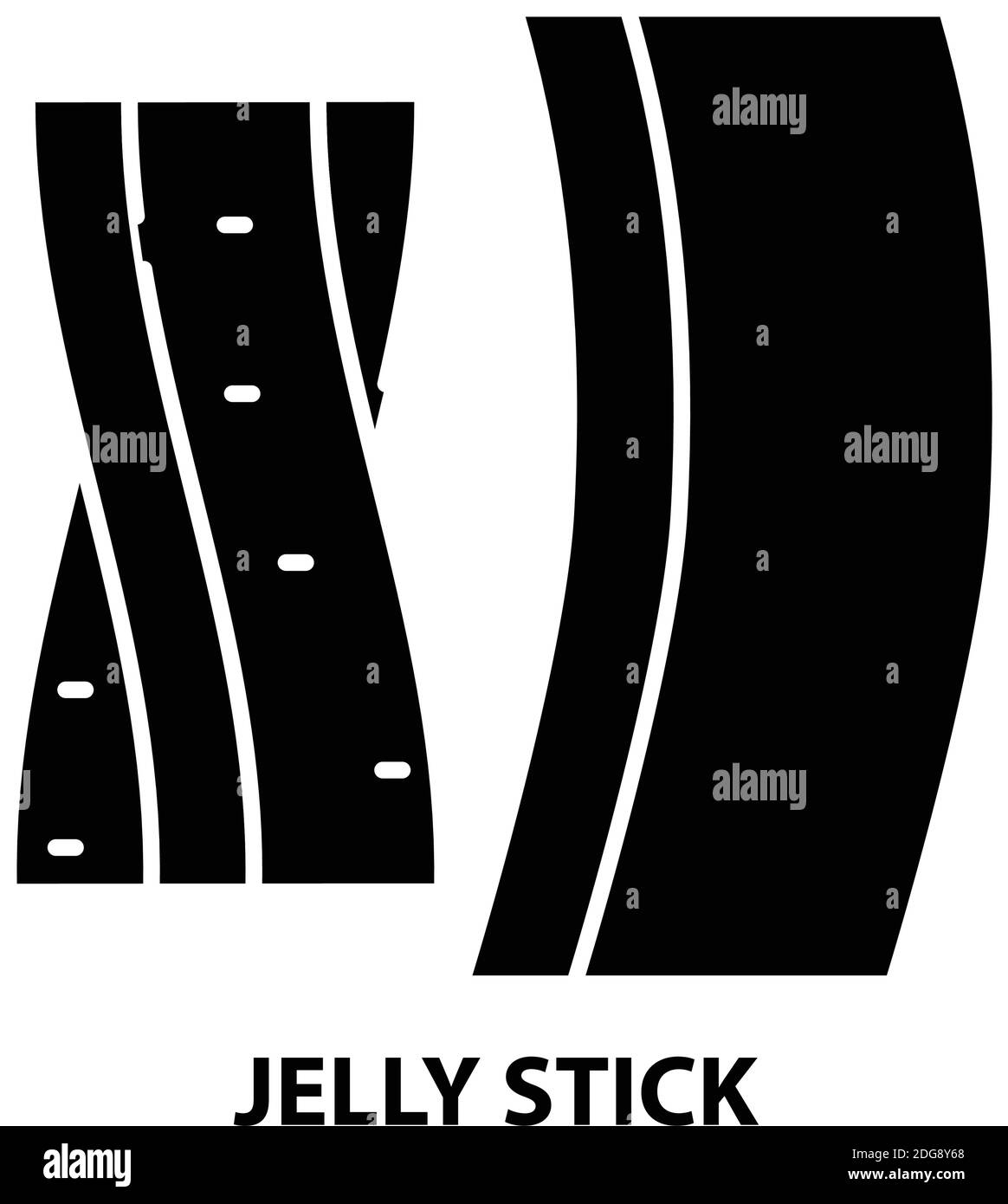 jelly stick icon, black vector sign with editable strokes, concept ...