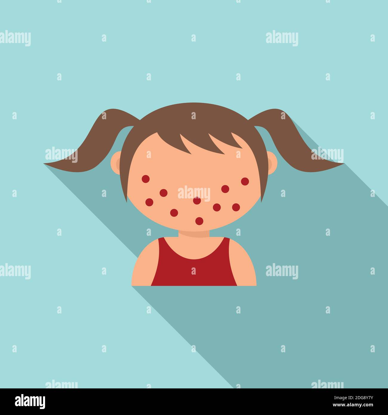 Chicken pox kid girl icon, flat style Stock Vector Image & Art - Alamy