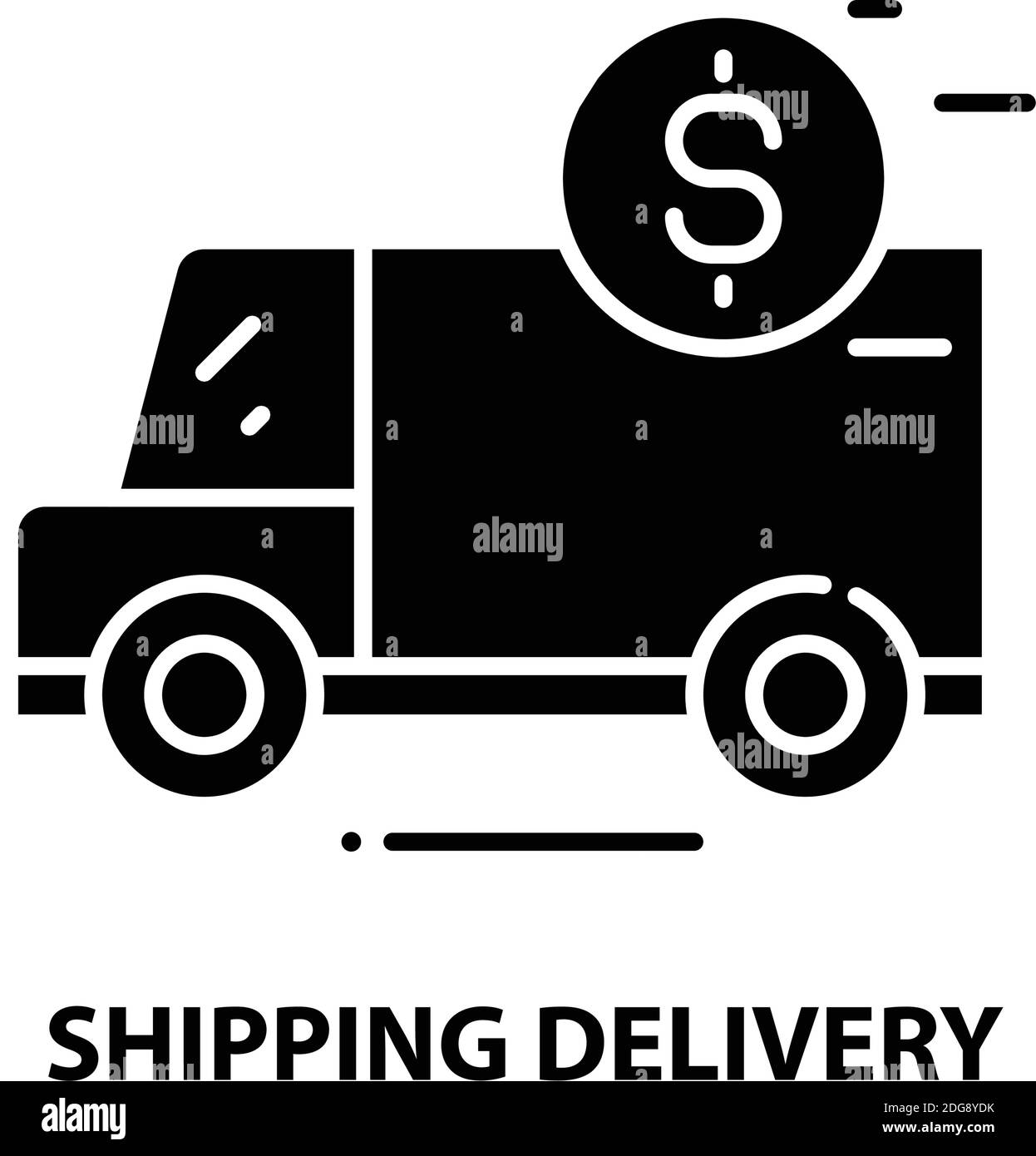 shipping delivery icon, black vector sign with editable strokes ...