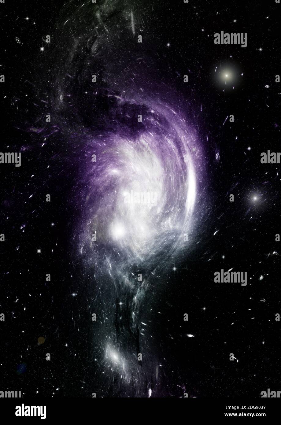 Stars, dust and gas nebula in a far galaxy Stock Photo - Alamy