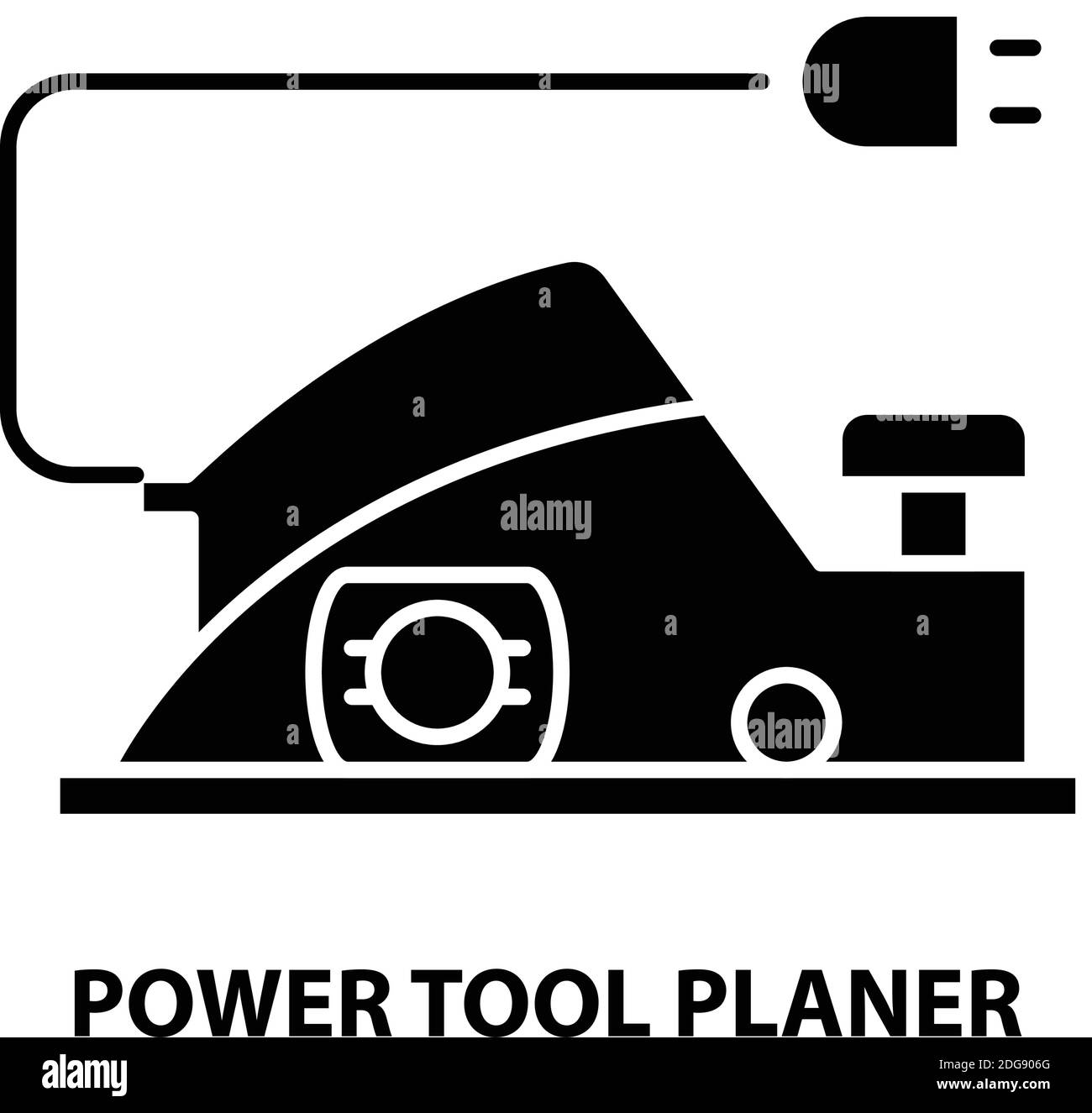 power tool planer icon, black vector sign with editable strokes ...