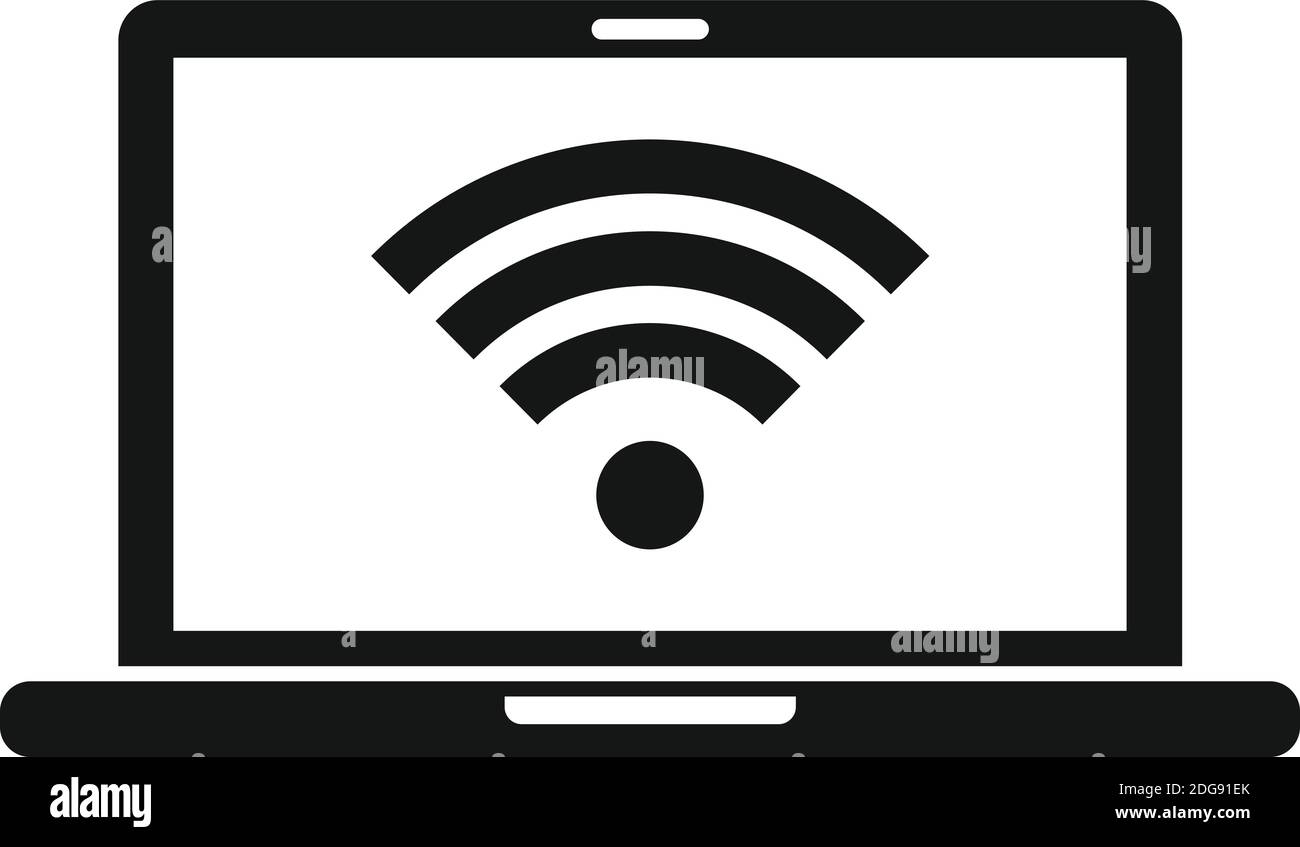 Room service laptop wifi icon, simple style Stock Vector Image & Art ...