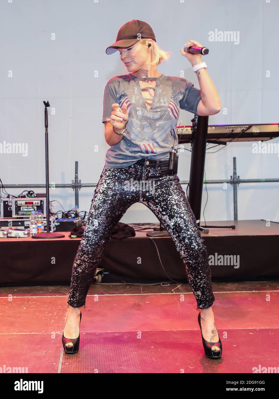 German pop singer Michelle on a short appearance on June 23, 2018 in ...