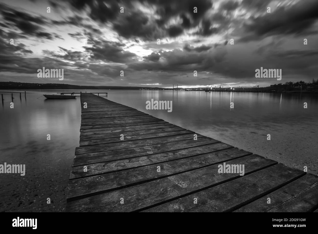 Landscape background sky reflection Black and White Stock Photos ...