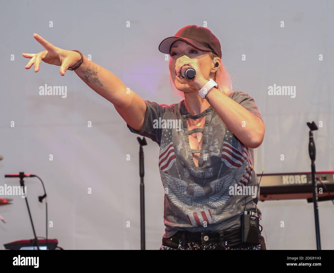 German pop singer Michelle on a short appearance on June 23, 2018 in ...