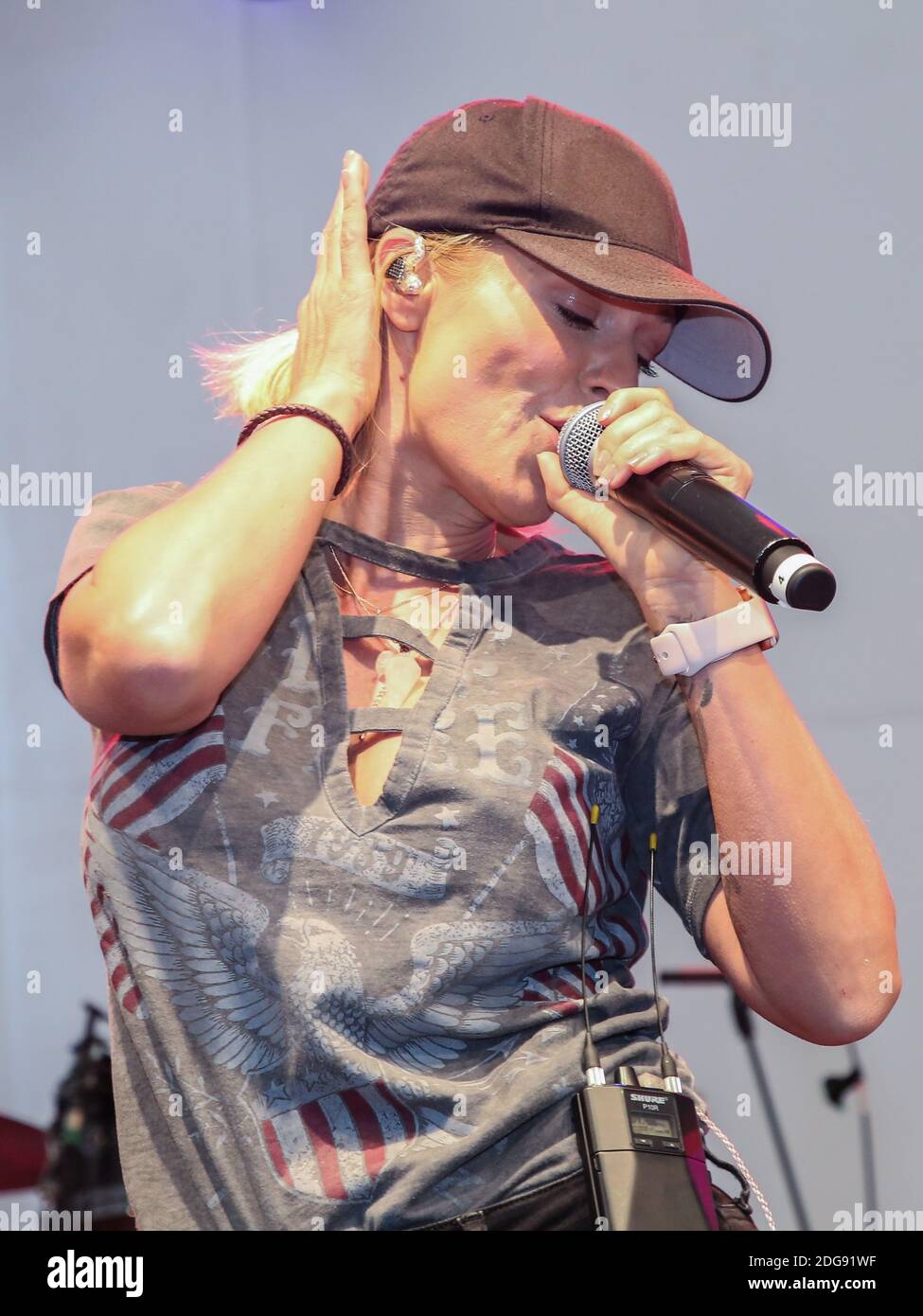 German pop singer Michelle on a short appearance on June 23, 2018 in ...