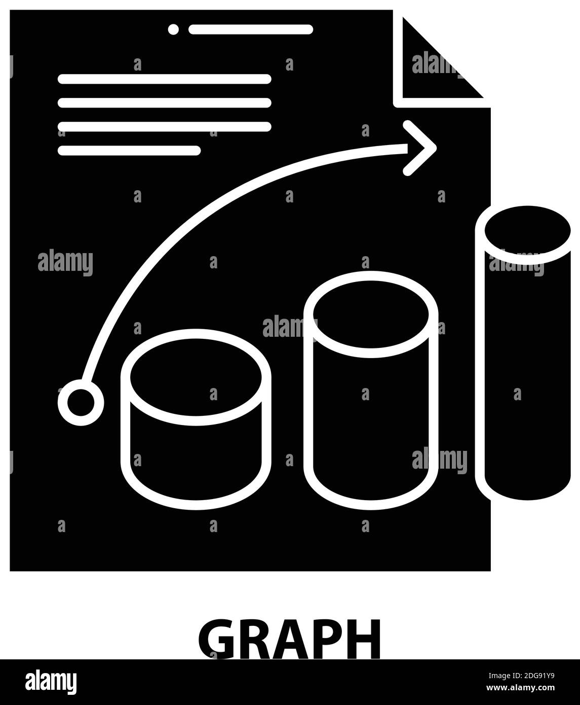 graph icon, black vector sign with editable strokes, concept ...