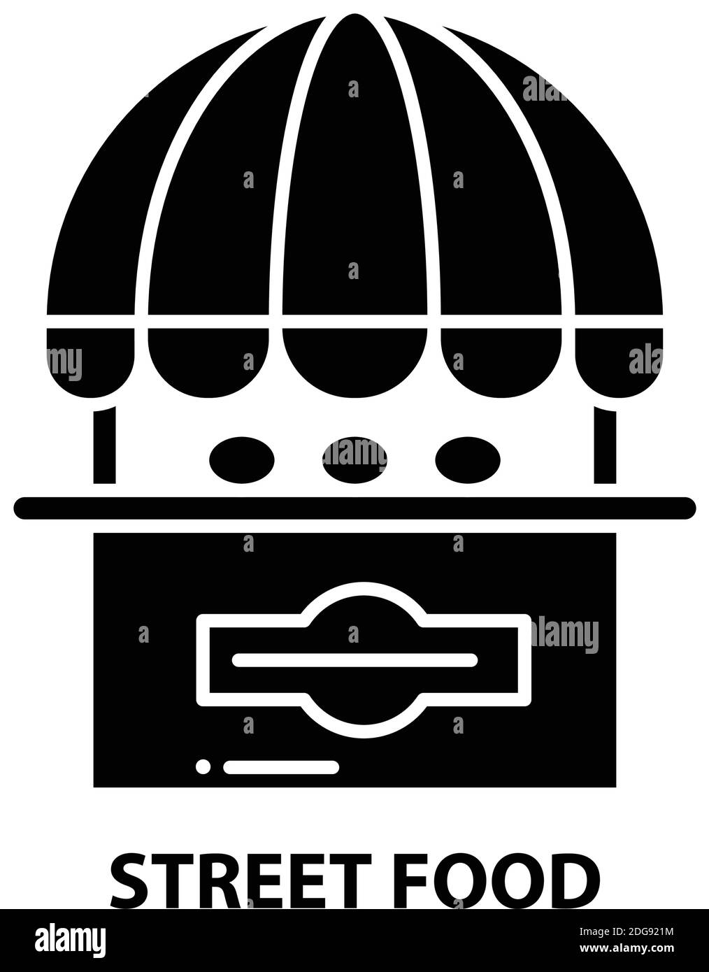 street food icon, black vector sign with editable strokes, concept ...