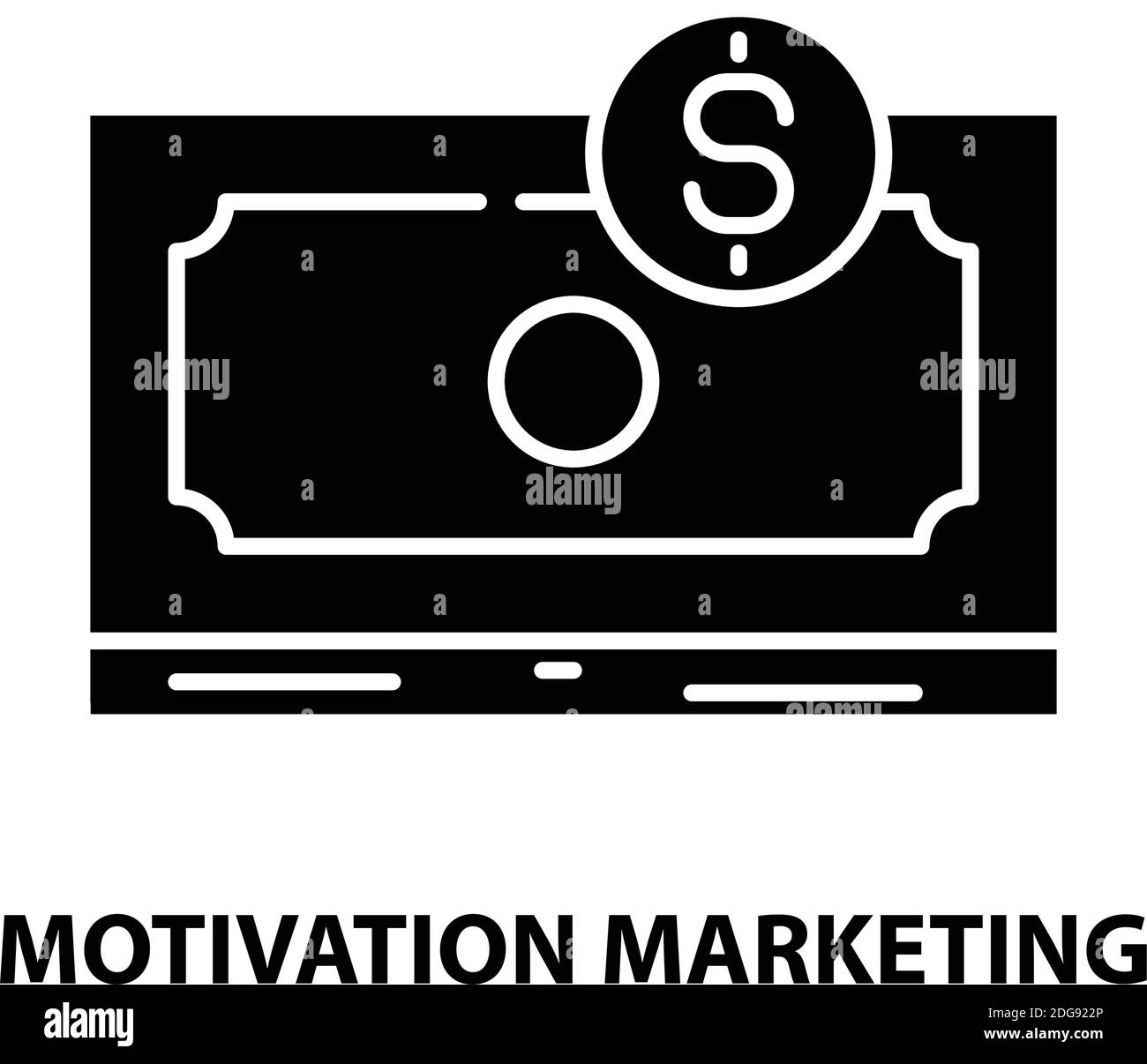 motivation marketing icon, black vector sign with editable strokes ...