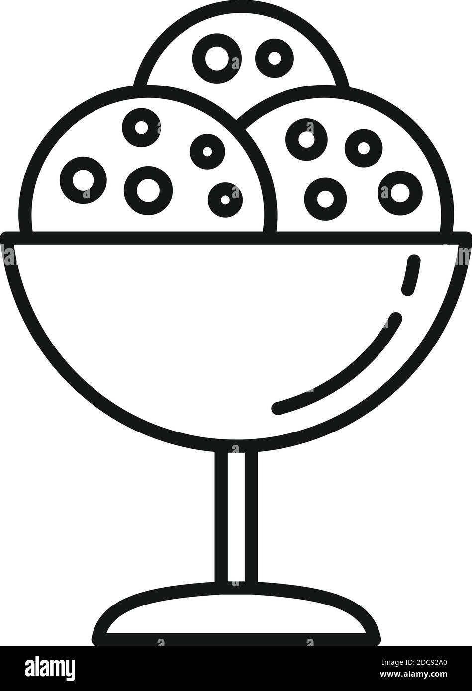 Room service ice cream balls icon, outline style Stock Vector Image ...