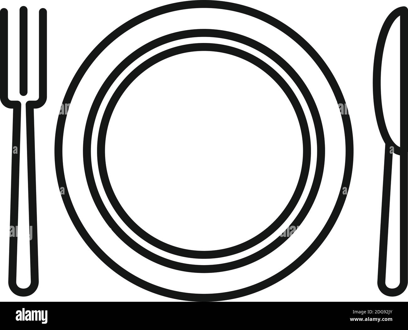 Restaurant dishes icon outline Cut Out Stock Images & Pictures - Alamy