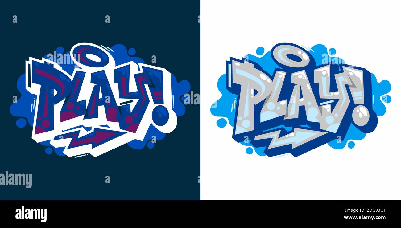 Abstract Word Play Graffiti Style Font Lettering Vector Illustration ...