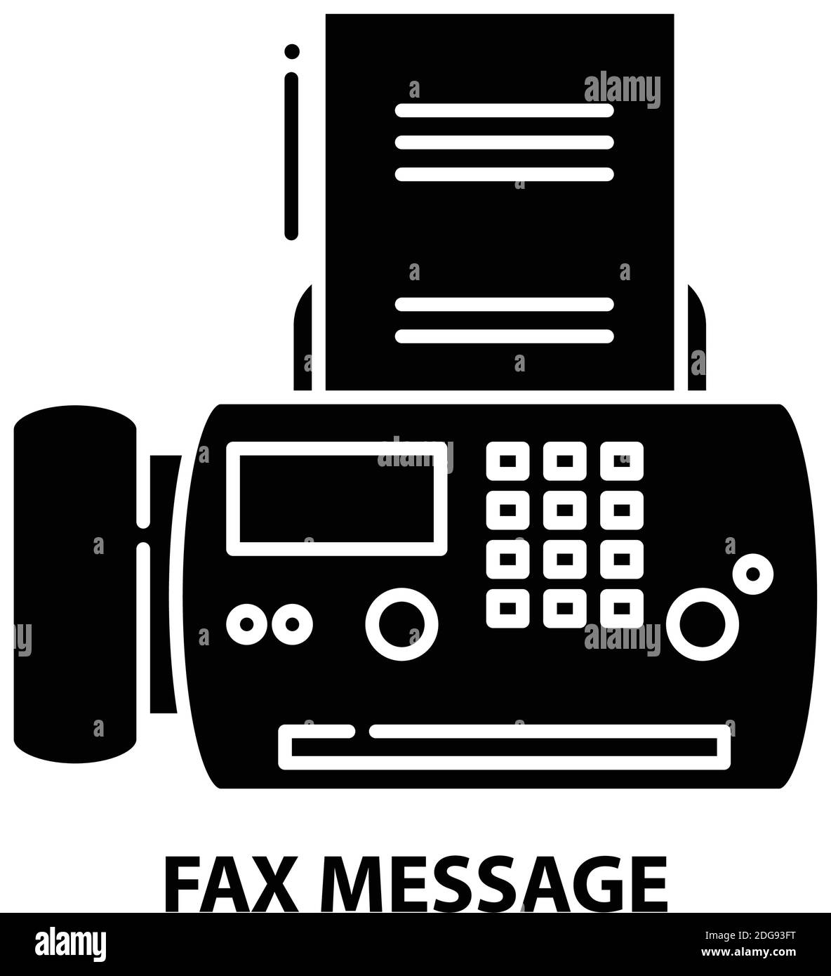 fax message icon, black vector sign with editable strokes, concept ...