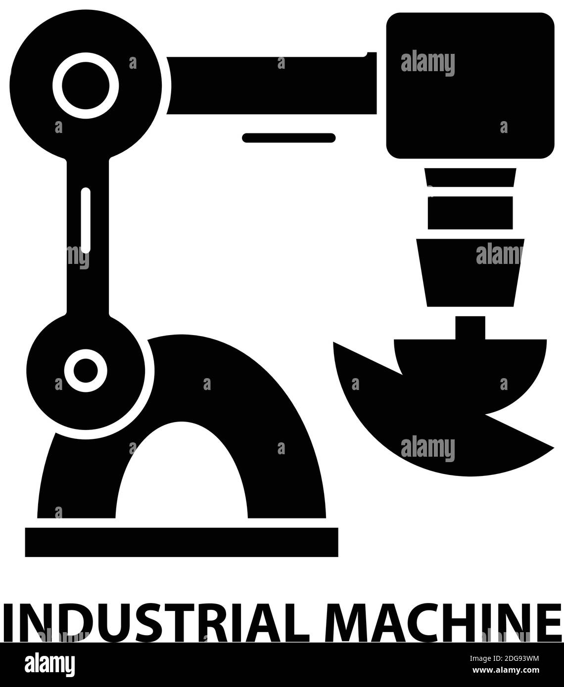 industrial machine icon, black vector sign with editable strokes ...