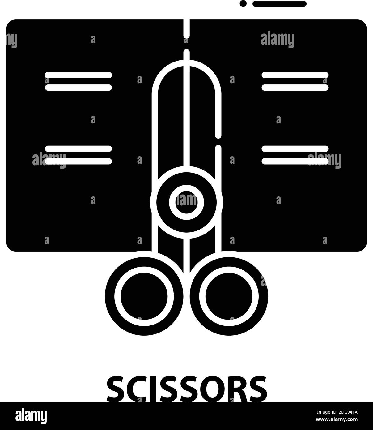 scissors symbol icon, black vector sign with editable strokes, concept ...