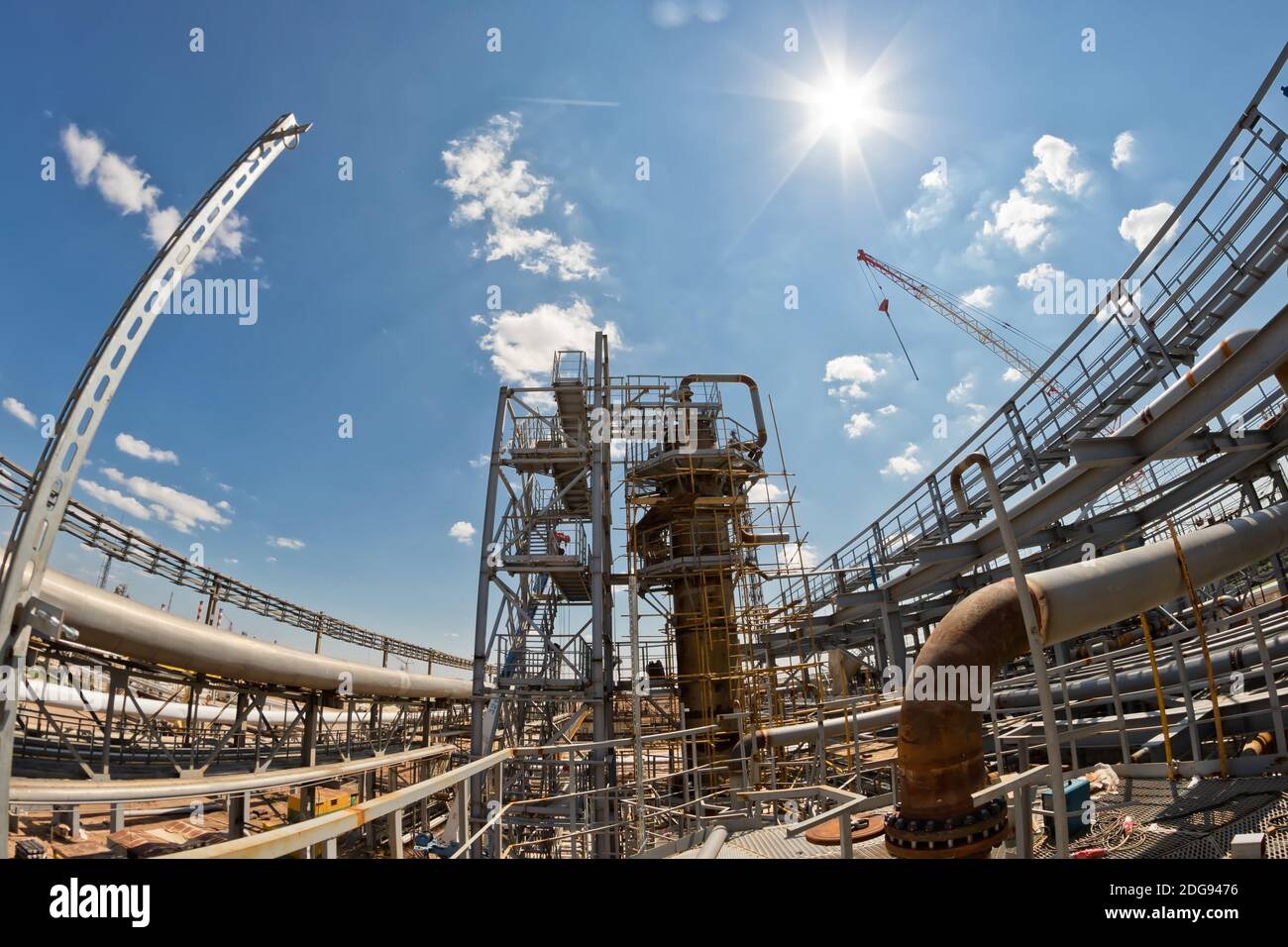 View of the new construction of the refinery complex Stock Photo - Alamy
