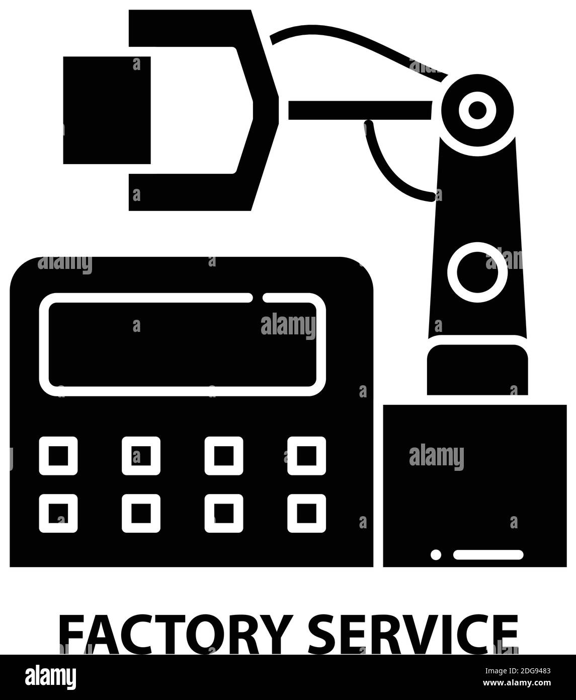 factory service icon, black vector sign with editable strokes, concept ...