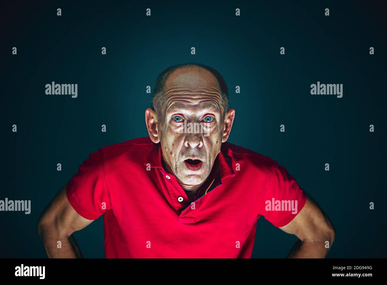 Dumbfounded. Portrait of crazy scared and shocked caucasian man ...